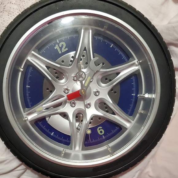 Other | Tire Clock With Screwdriver And Wrench Clock Hands Lights Up Or ...